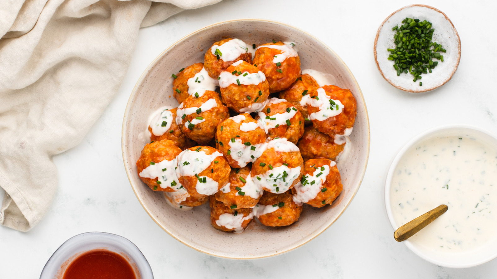 Buffalo Chicken Meatballs With Homemade Ranch Recipe