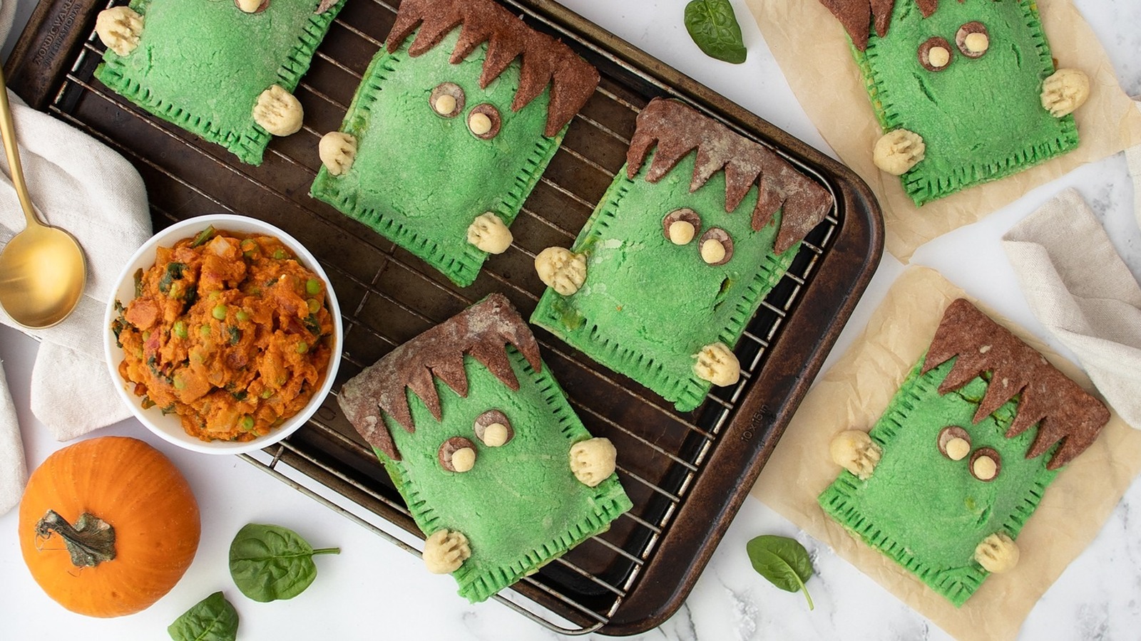 Cute & Savory Frankenstein Veggie Hand Pies Recipe