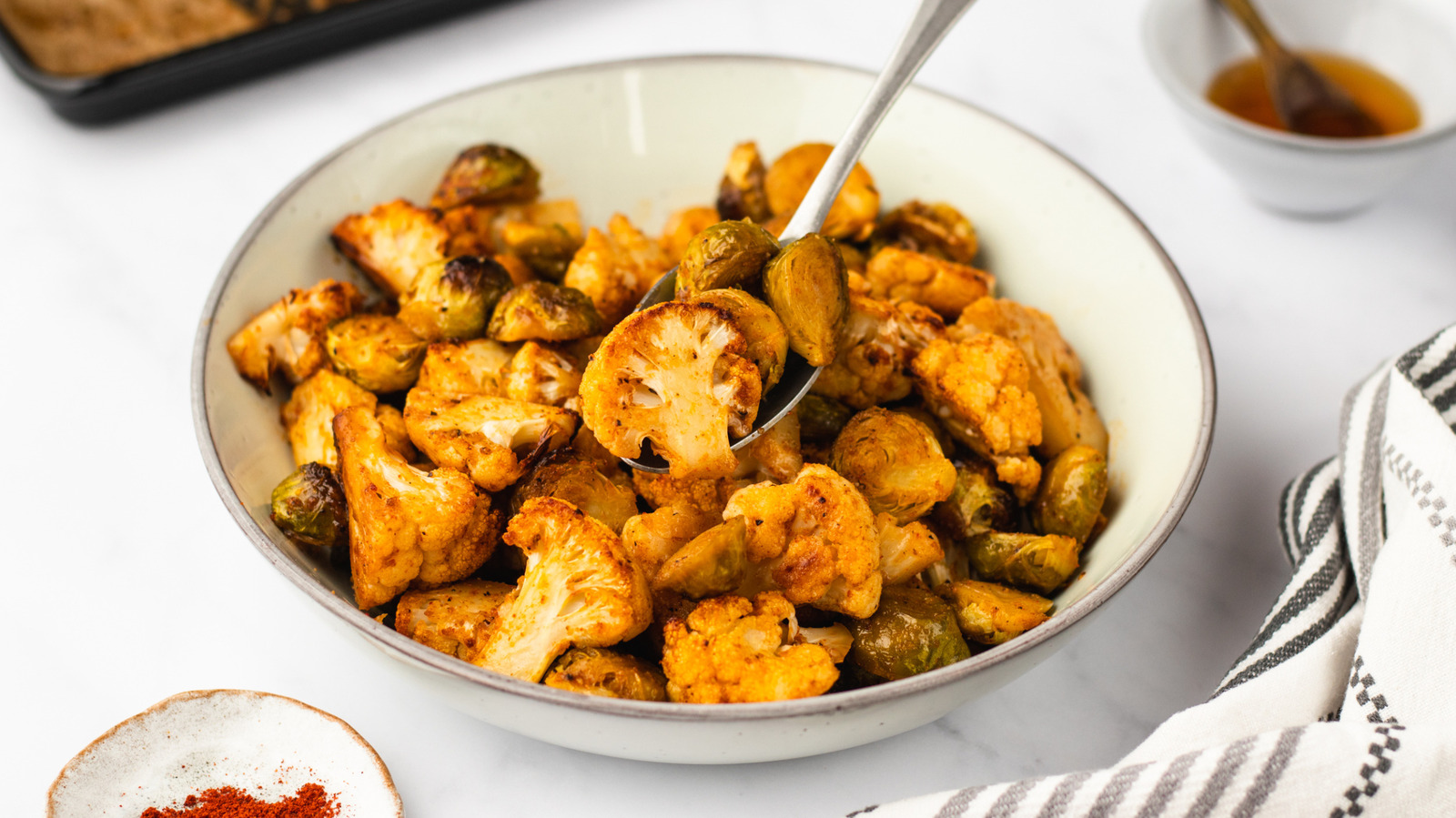 Turn Up The Heat With This Spicy Cauliflower And Brussels Sprouts Recipe