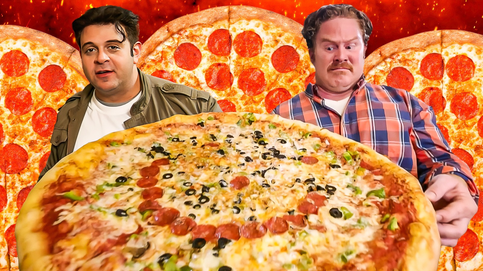 The Biggest Pizzas Ever Eaten On Man V Food