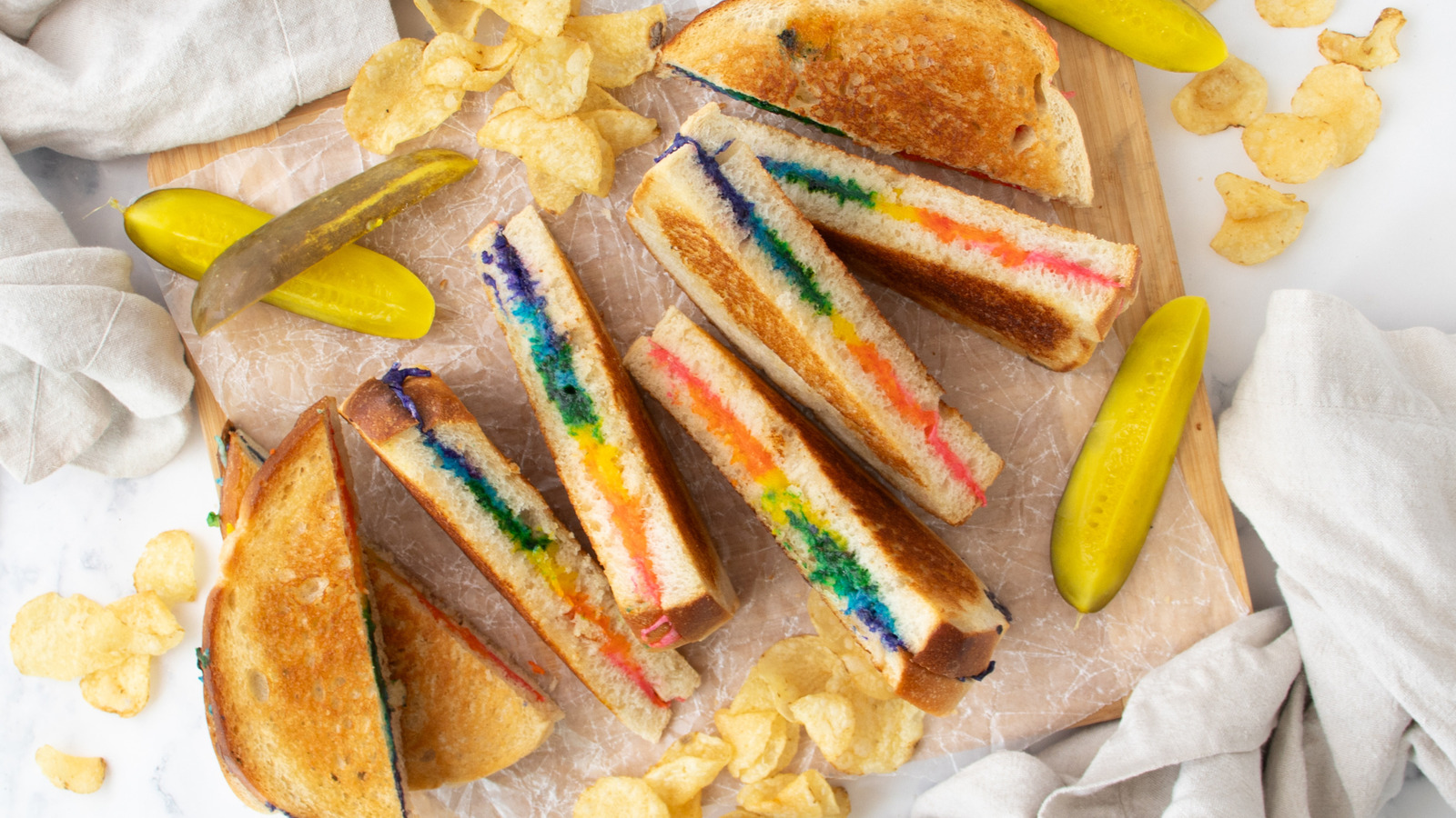 Wild And Colorful Rainbow Grilled Cheese Recipe